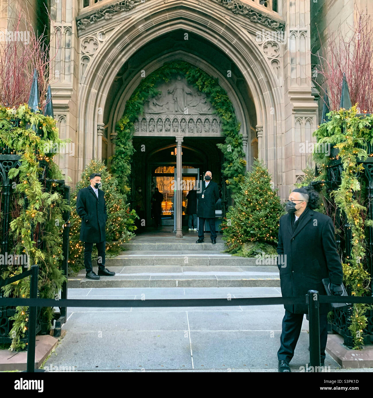 December 26, 2021, entrance to Trinity Church, Financial District ...