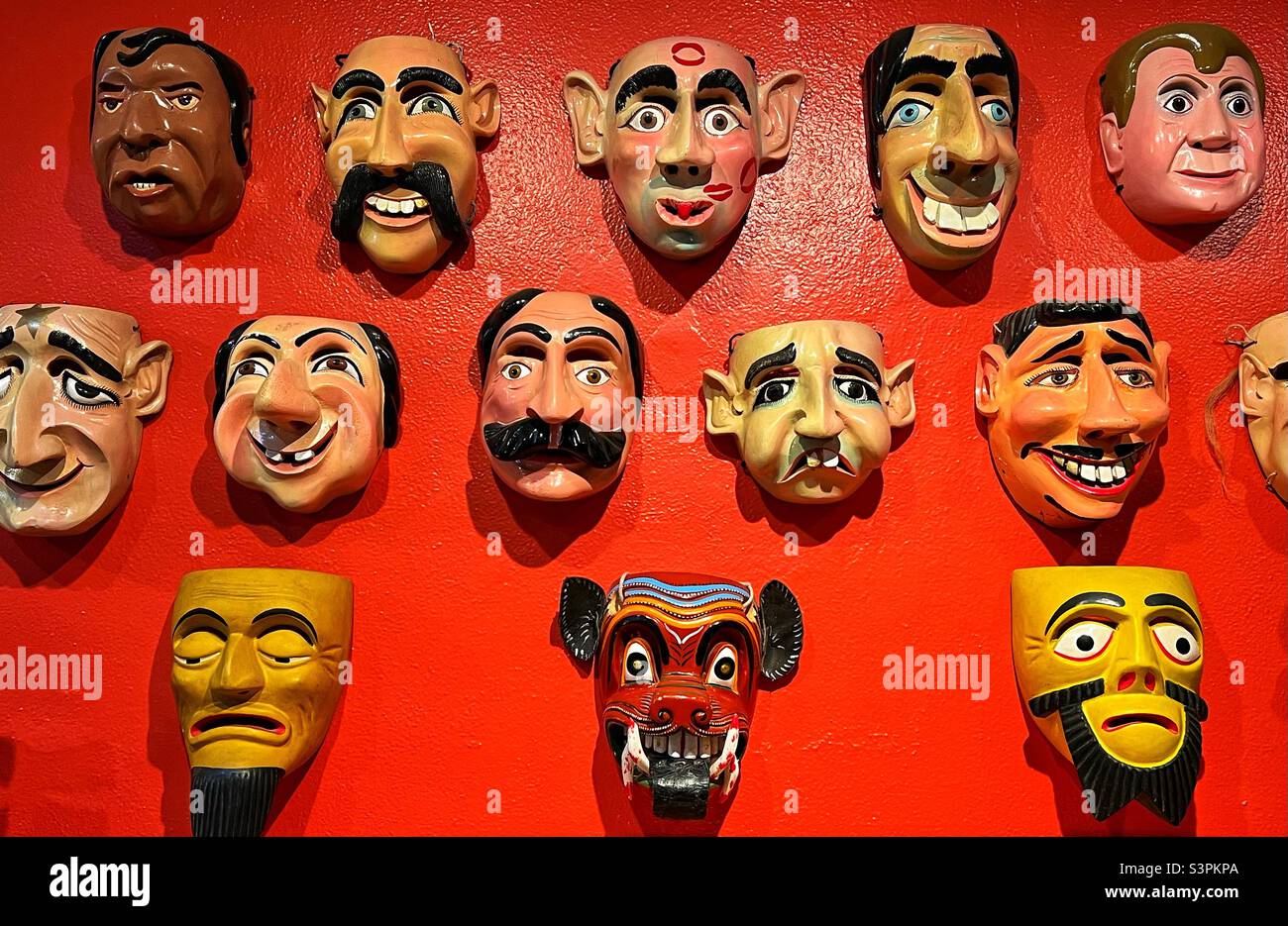 A collection of Mexican masks from Michoacán, Mexico Stock Photo - Alamy