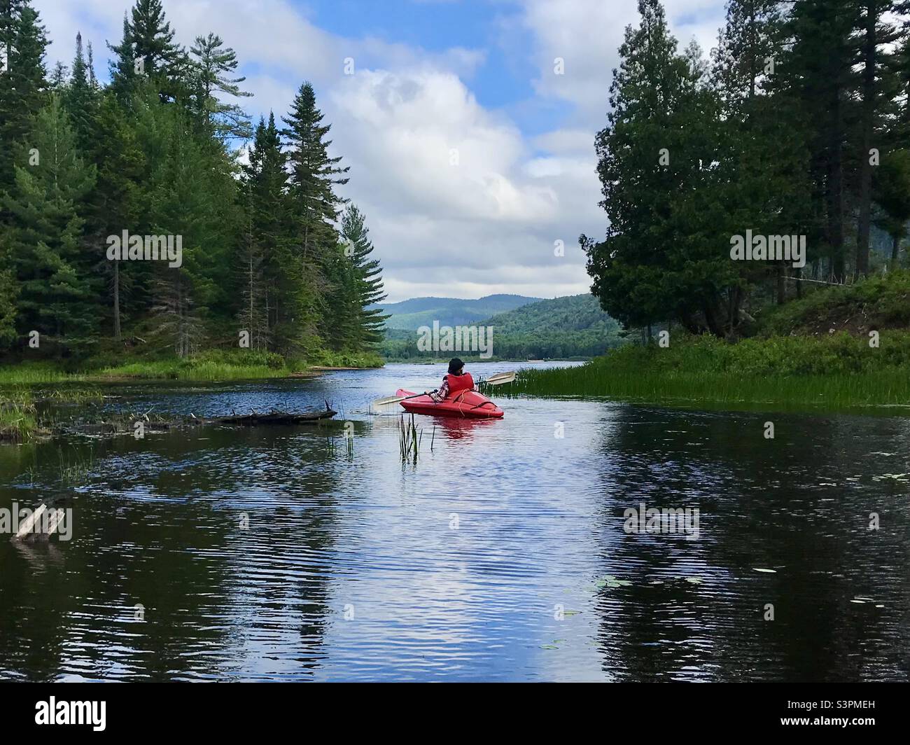 Early morning kayak out on Lac Monroe Stock Photo - Alamy