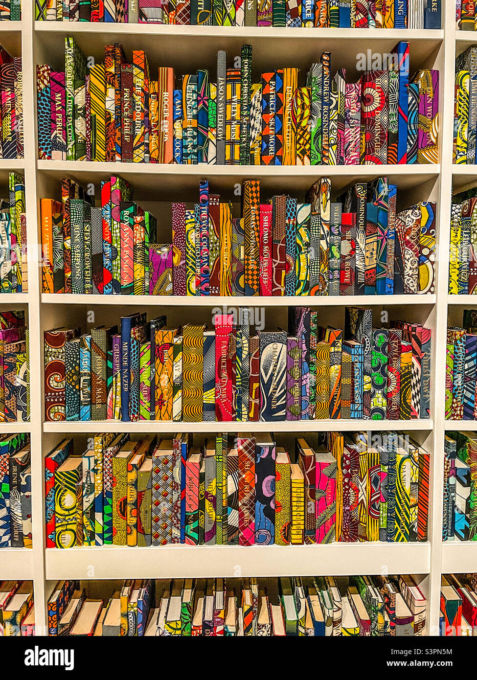 Colourful books in a Tate Modern exhibit Stock Photo - Alamy