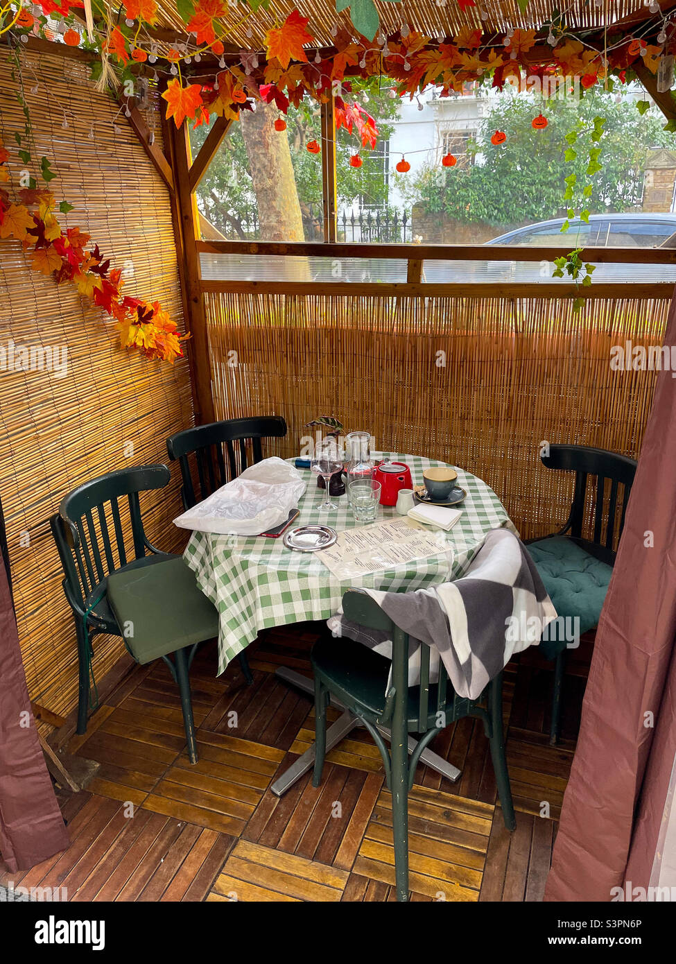 Outside funky cafe booth Stock Photo - Alamy