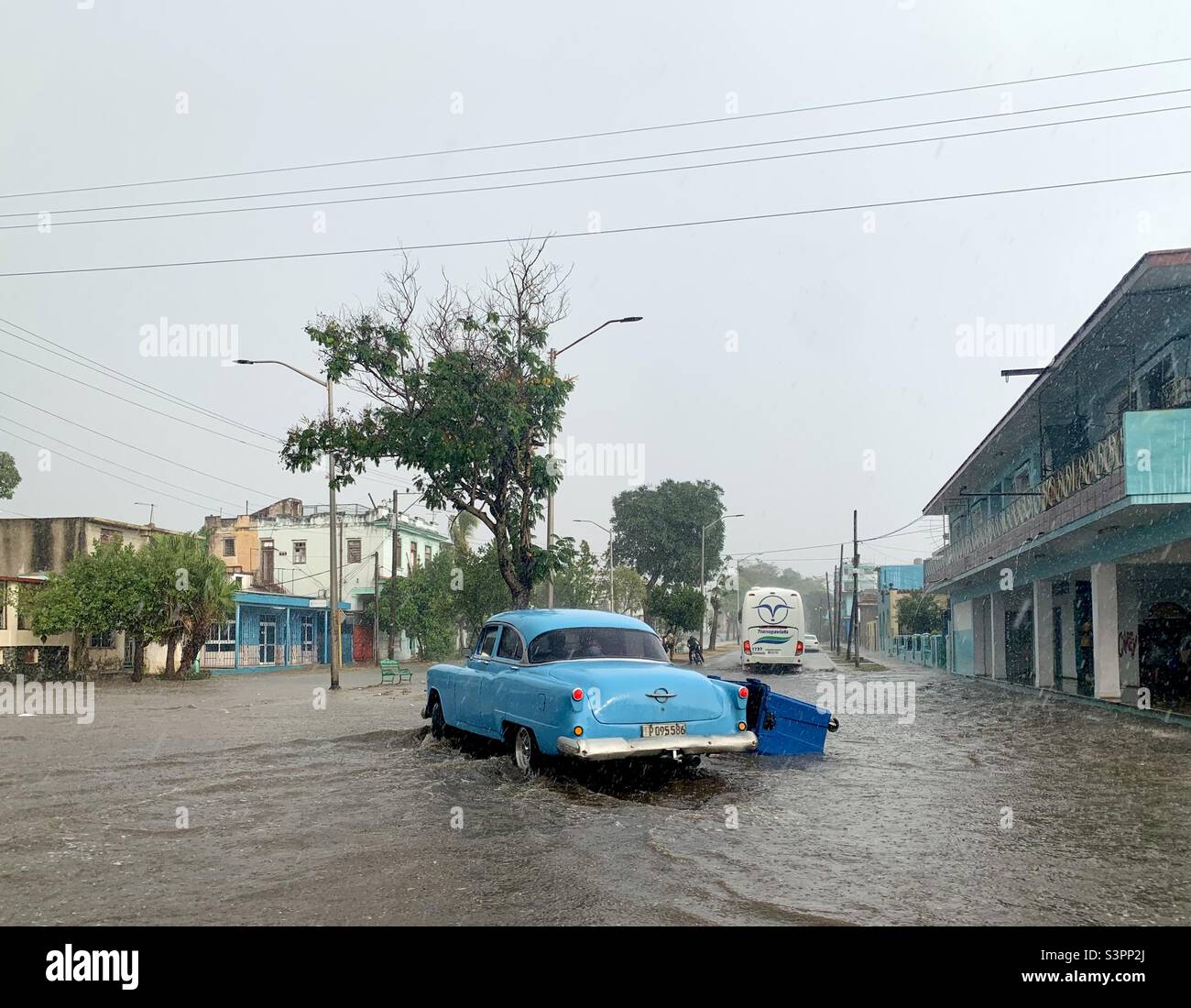 Flood in Havana after intense raining. Havana, Cuba Stock Photo - Alamy