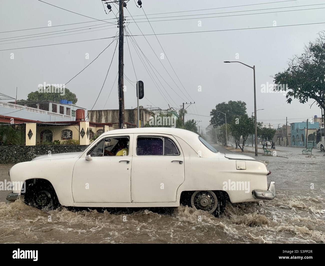 Flood in Havana after intense raining. Havana, Cuba Stock Photo - Alamy