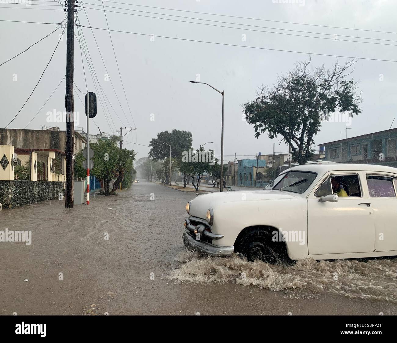 Flood in Havana after intense raining. Havana, Cuba Stock Photo - Alamy