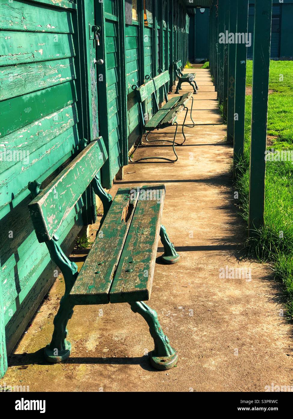 Old worn out benches Stock Photo - Alamy