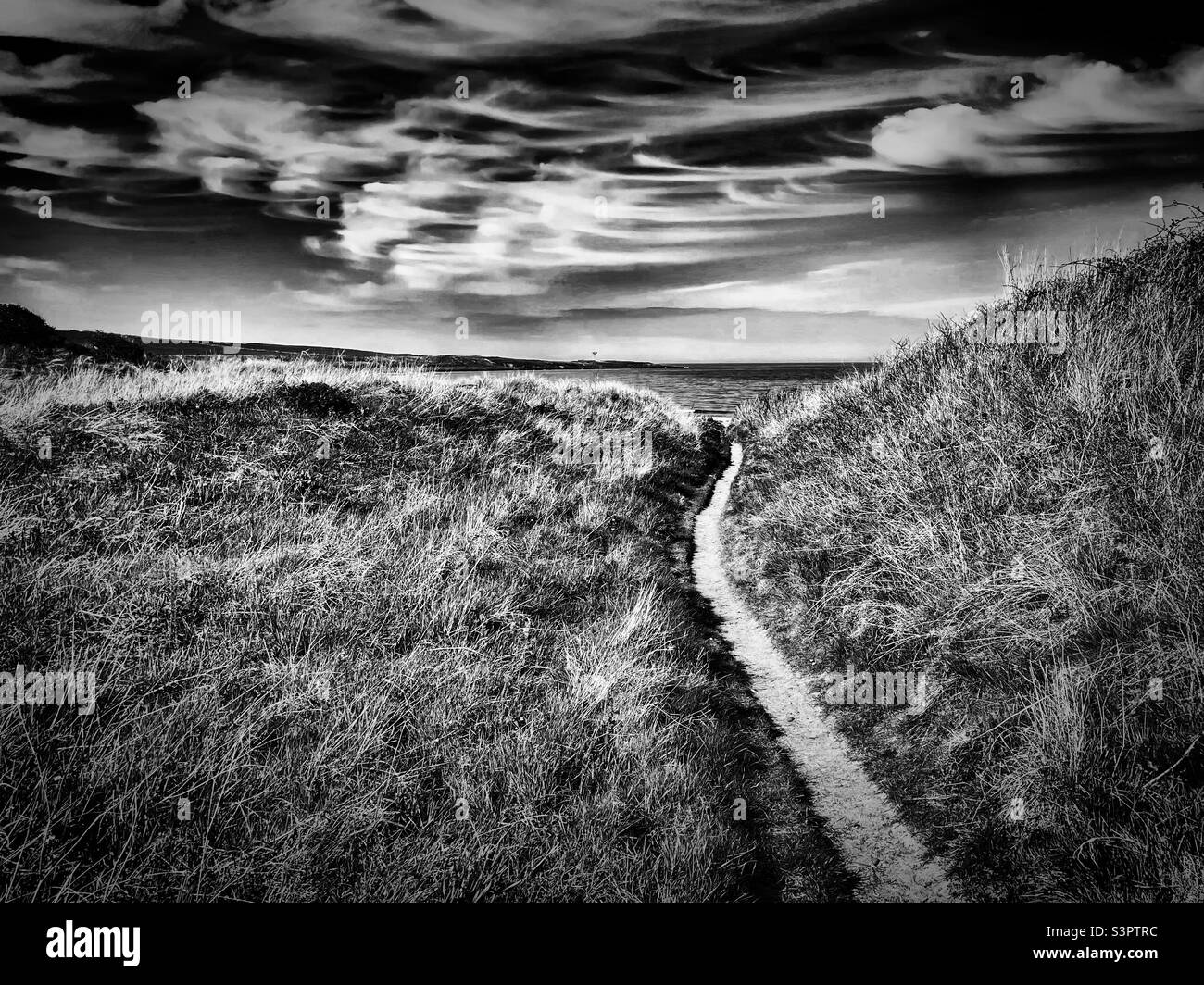‘To the beach…’ a winding footpath to the beach where a stunning ...