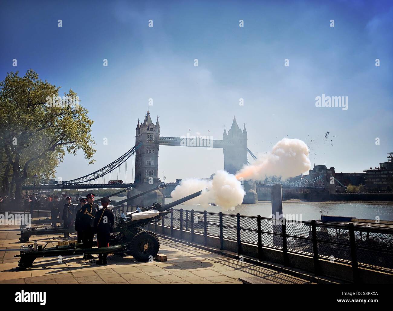 The Honourable Artillery Company fire during a 62 gun royal salute ...