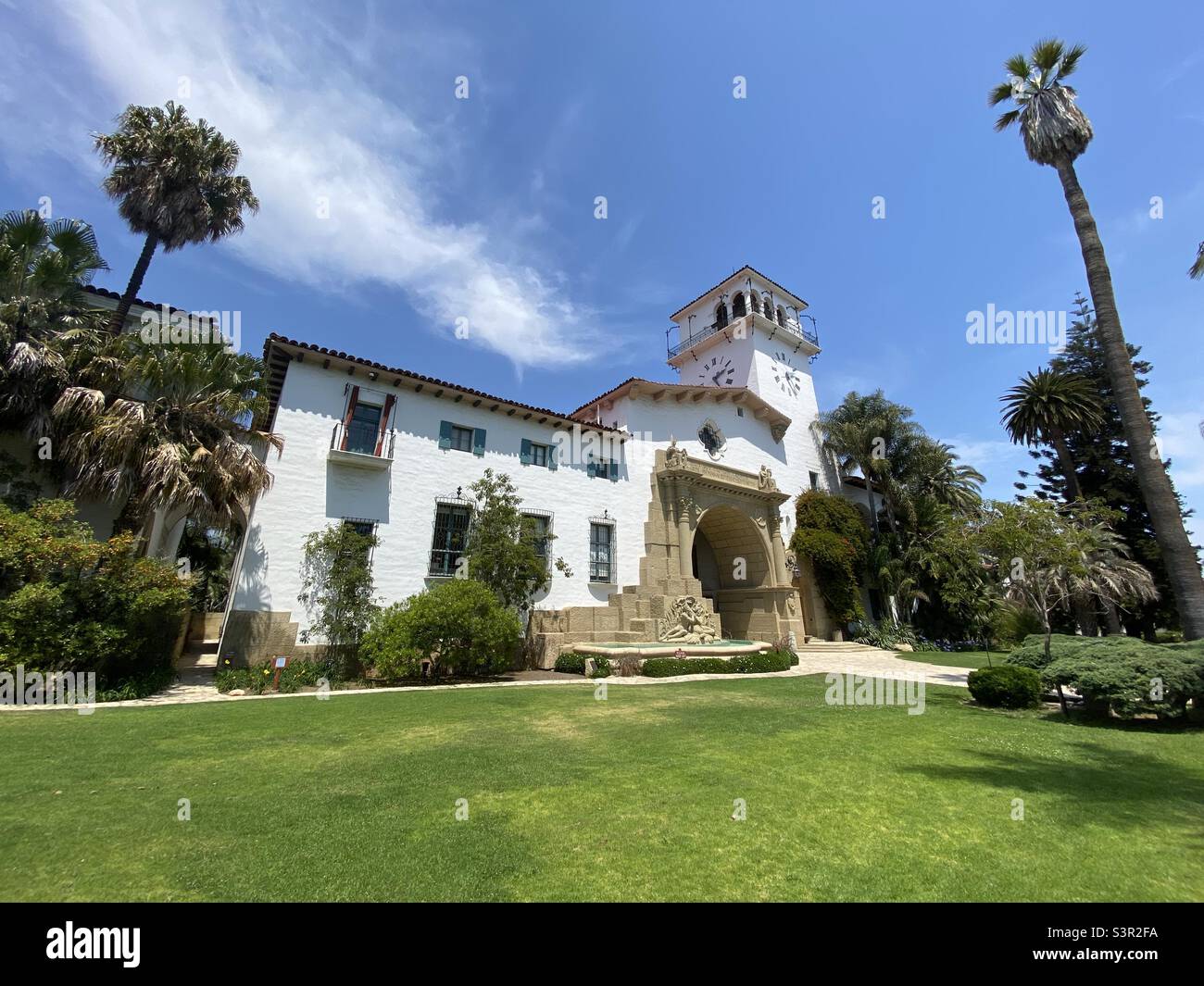 SANTA BARBARA, CA, JUN 2021: Wide view Santa Barbara County Courthouse ...