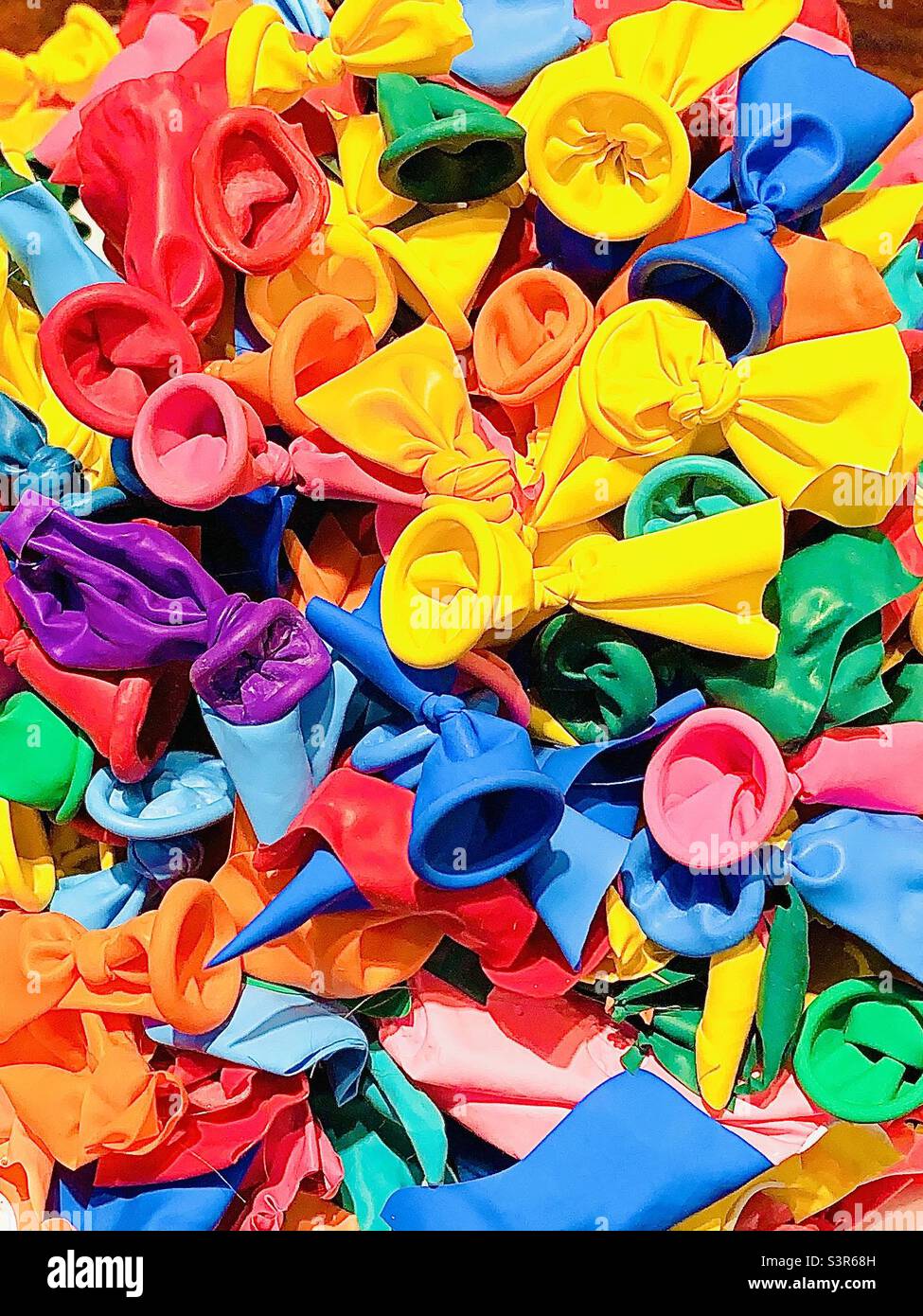 Colorful collection of busted balloons Stock Photo - Alamy