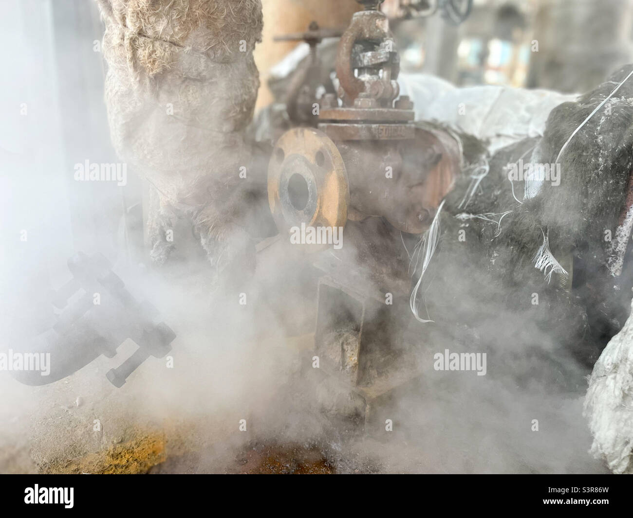 Steam drain valve on the pipeline for the discharge of condensed steam ...