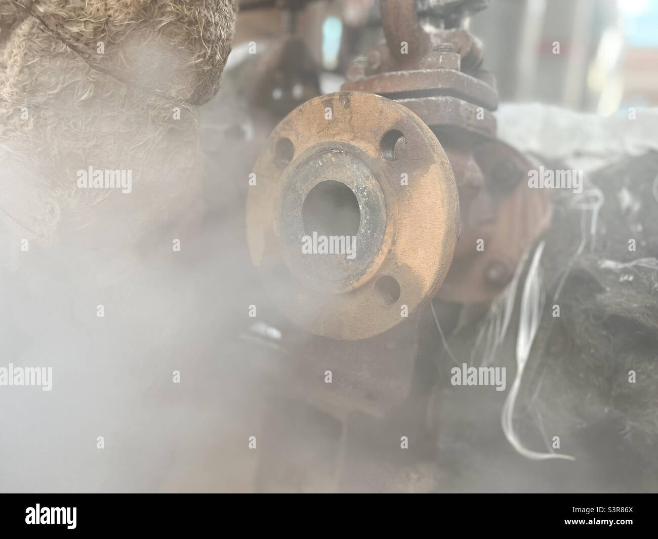 Steam drain valve on the pipeline for the discharge of condensed steam ...