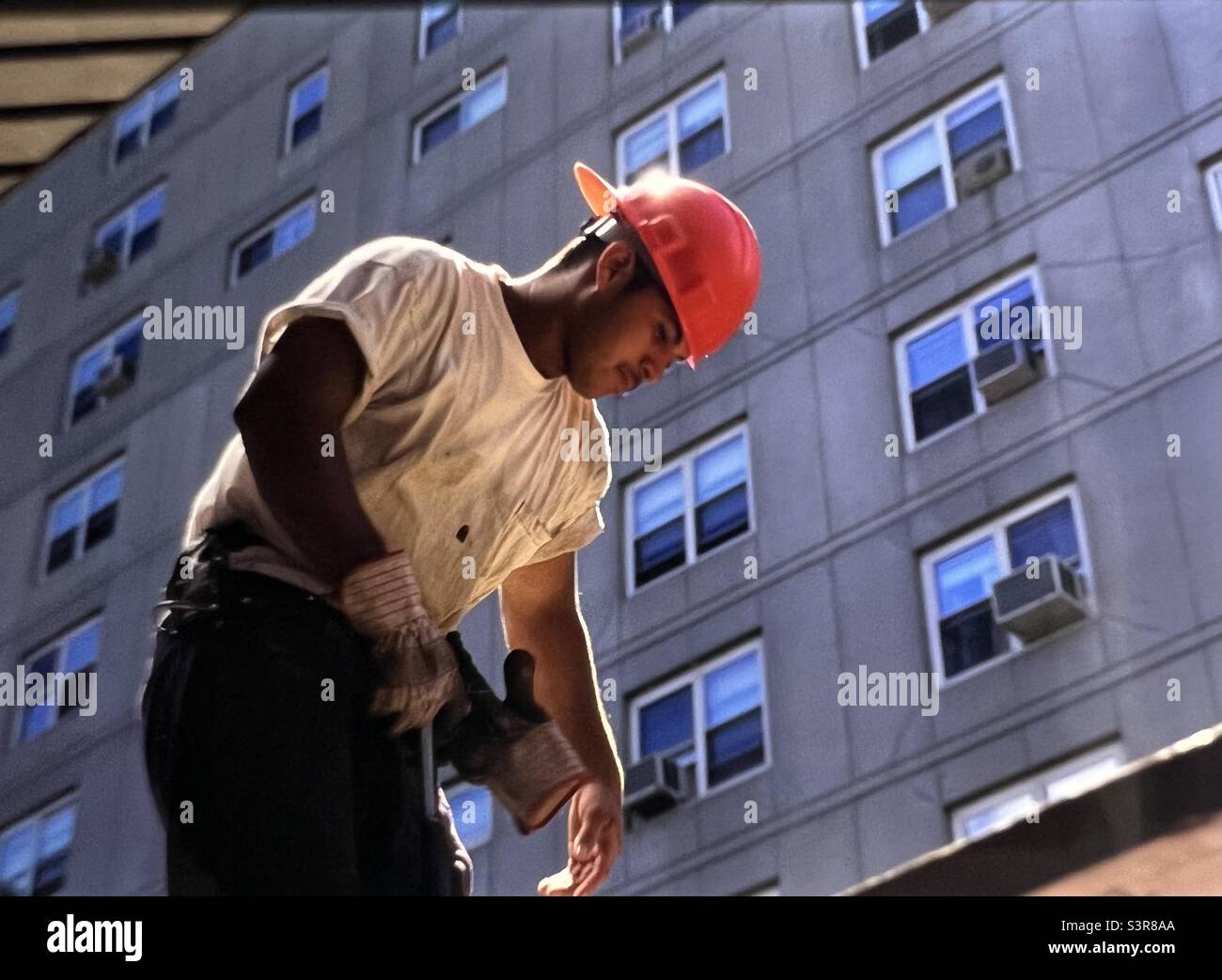 Construction worker Boston Stock Photo - Alamy