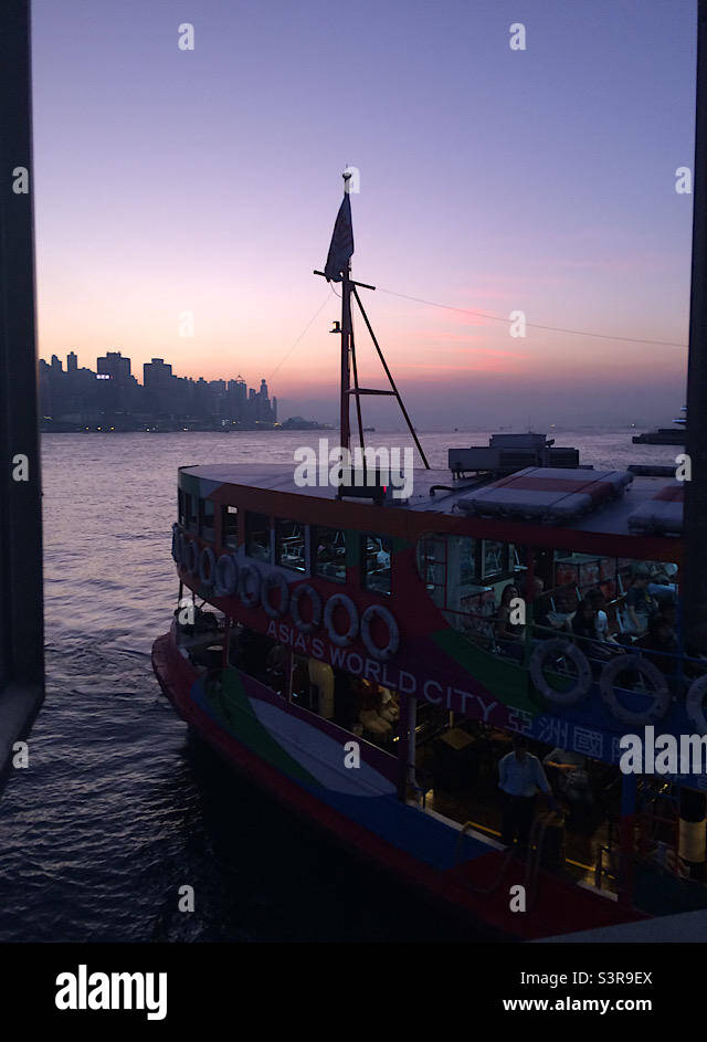 Ferry at sunset hi-res stock photography and images - Alamy