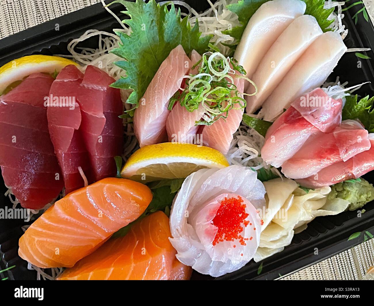 Close up of a gourmet sashimi meal, 2022, USA Stock Photo - Alamy