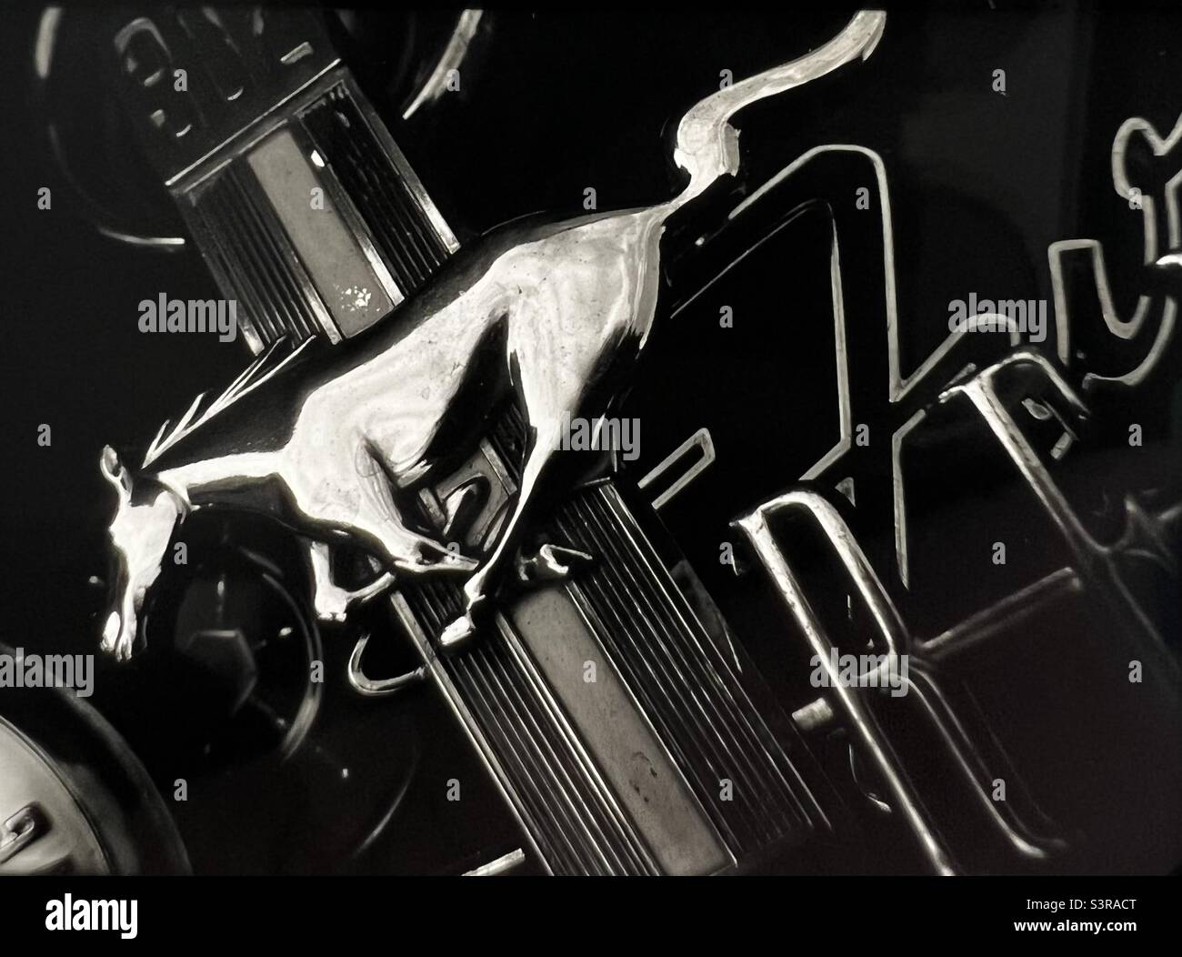 Chrome Ford Mustang Horse Emblem Stock Photo - Alamy