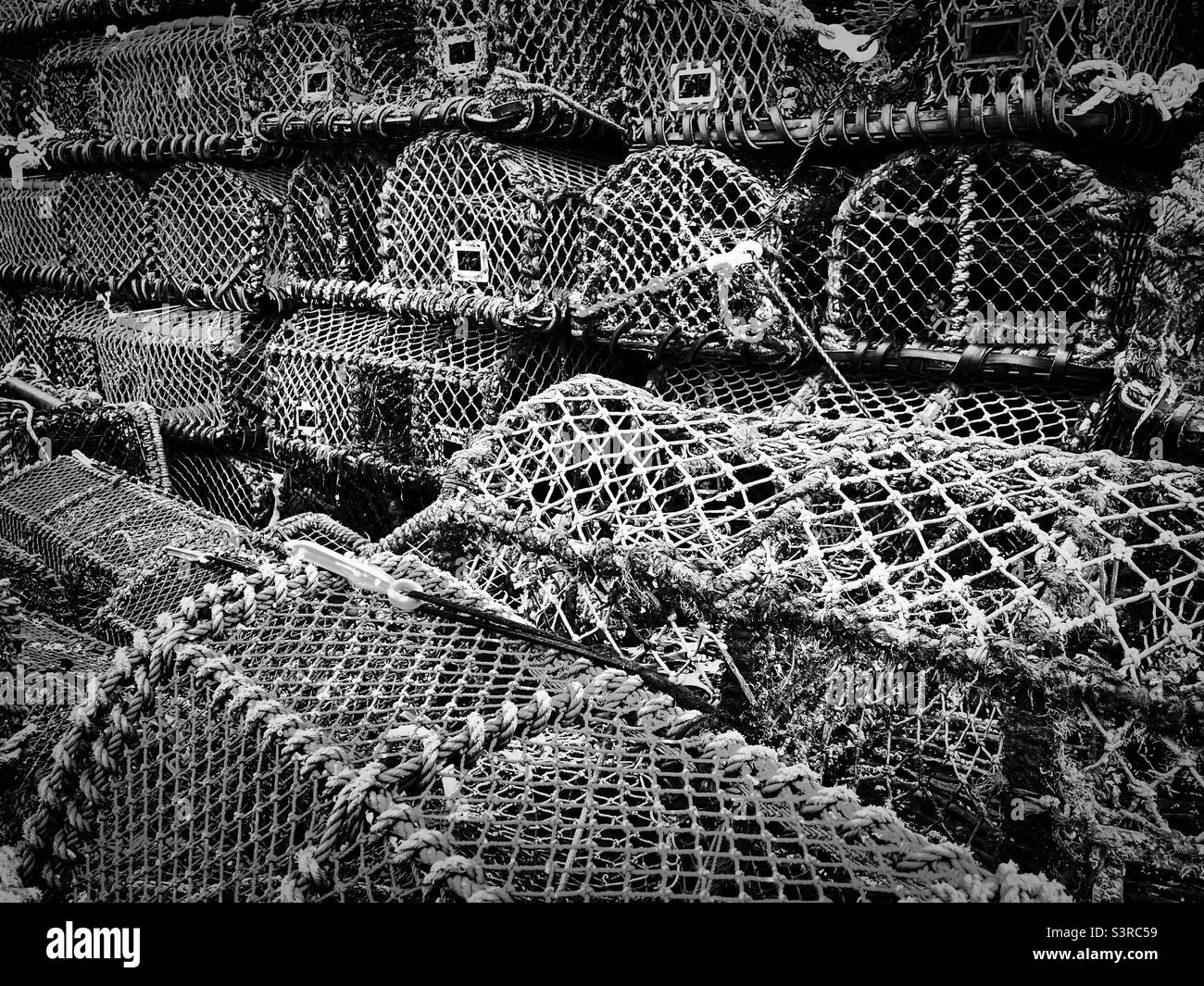‘Gone Fishing’ fishing pots stacked up and ready to be dispatched for ...