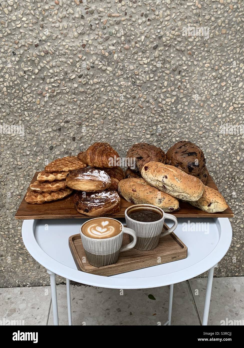 Coffee and pastry for your lunch Stock Photo - Alamy