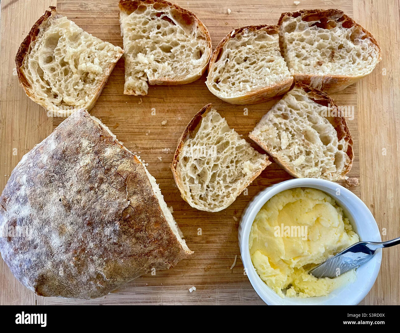 Homemade bread and butter Stock Photo - Alamy