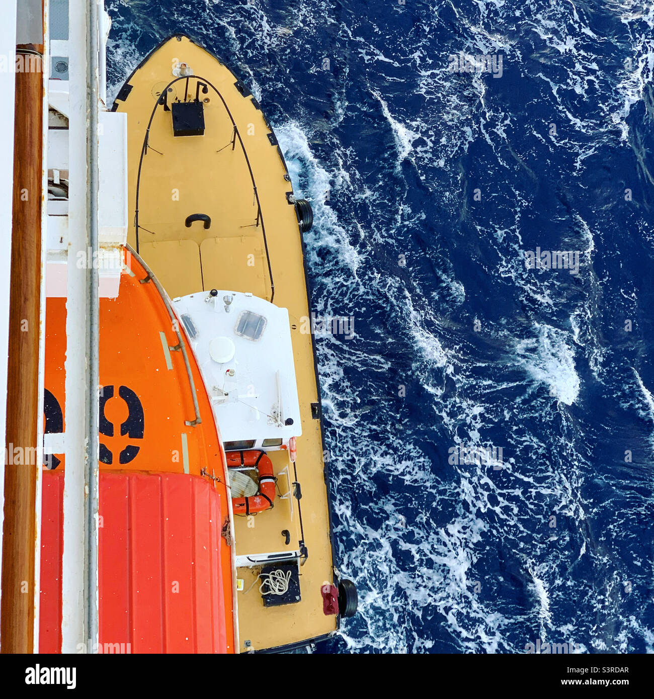 March, 2022, view from a balcony of a pilot boat alongside the Carnival ...
