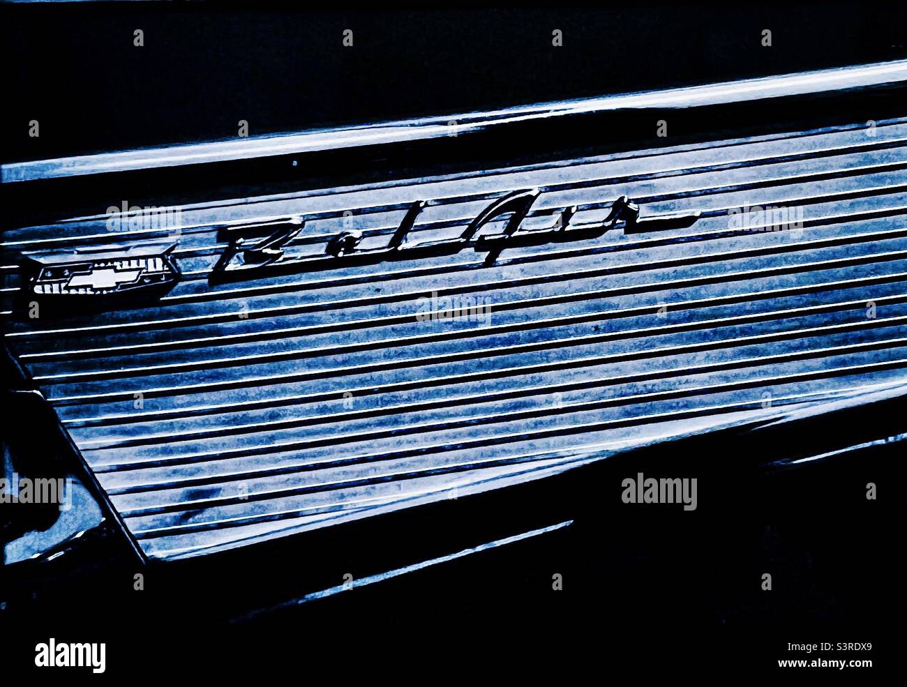 Chevrolet Bel Air Chrome Tail Fins Classic Car Stock Photo - Alamy