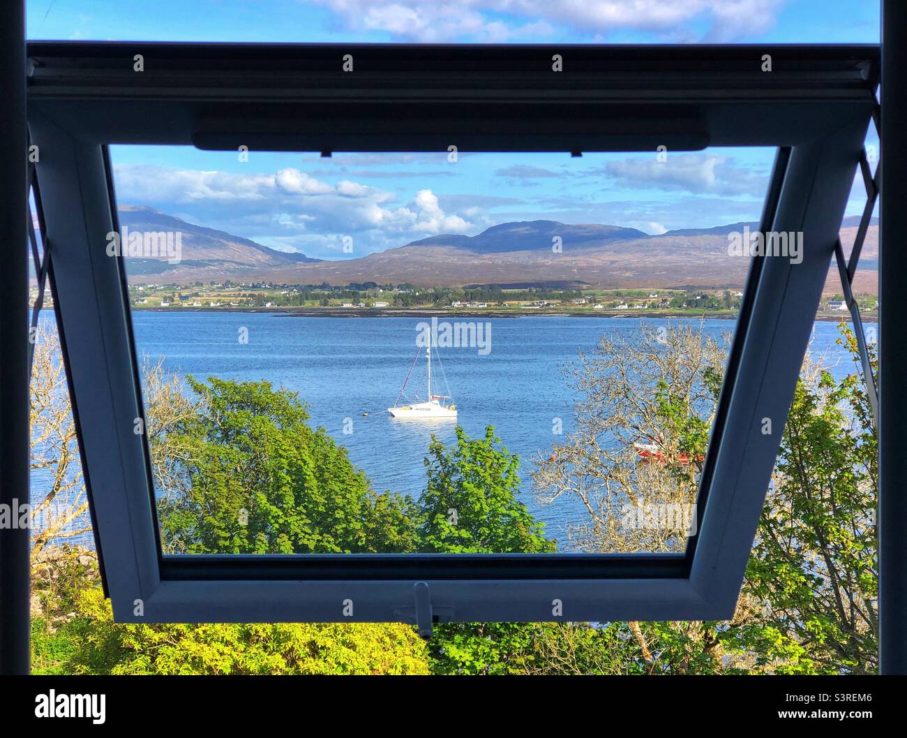 View of Scottish mountains through window Stock Photo - Alamy