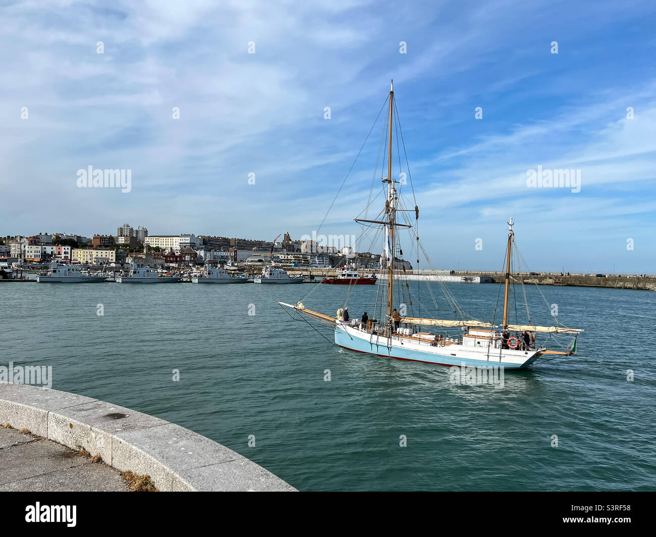 Blue old wooden sailing boat Ilen in Ramsgate Stock Photo - Alamy