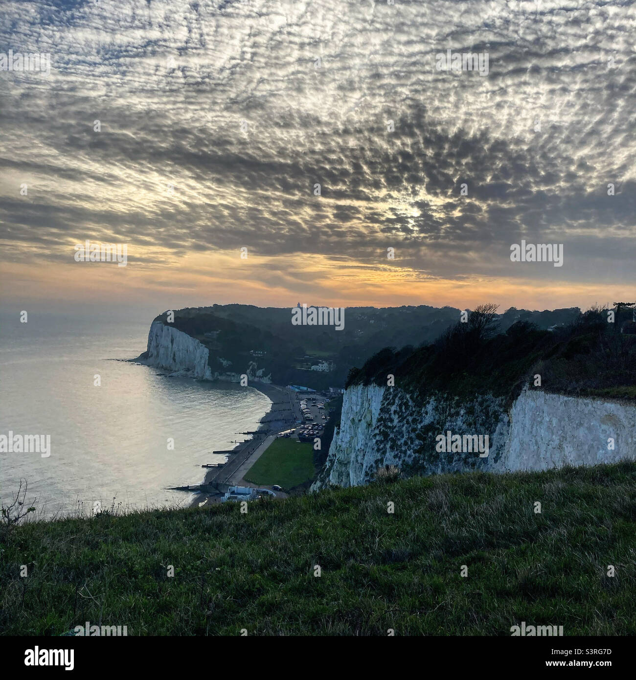 Sunset over Dover Stock Photo - Alamy