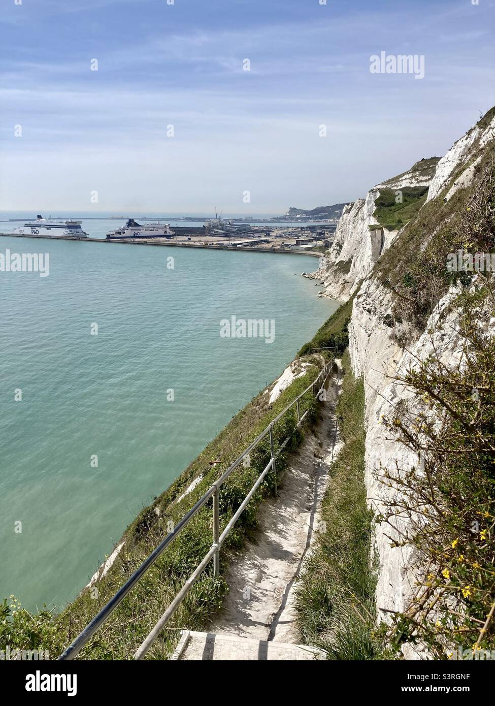 Path down the cliffs Stock Photo - Alamy
