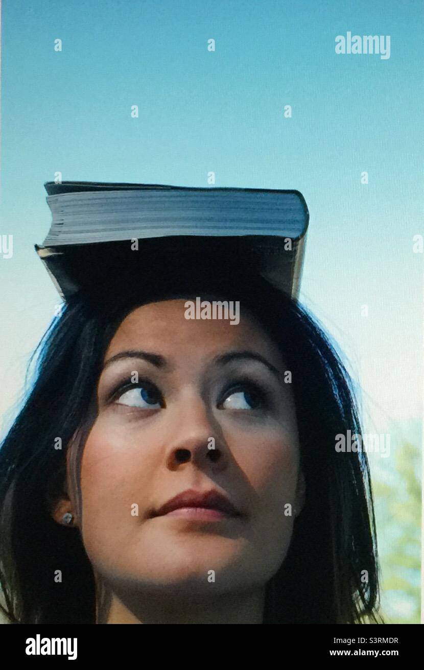 Balancing the book, book, woman, girl, lady, female, steady, pretty ...