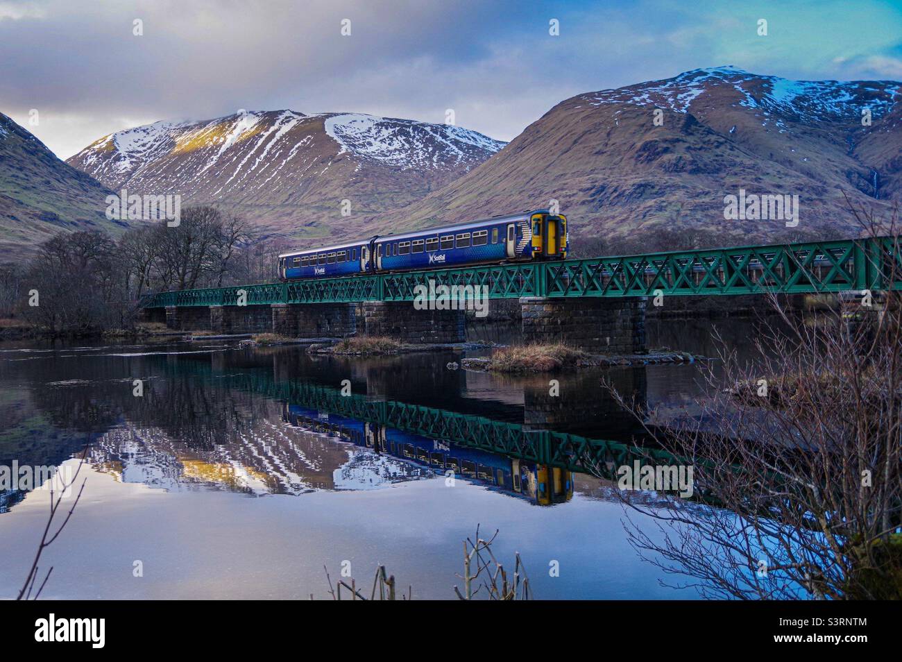ScotRail Train to Oban crossing Orchy Viaduct at the eastern end of ...