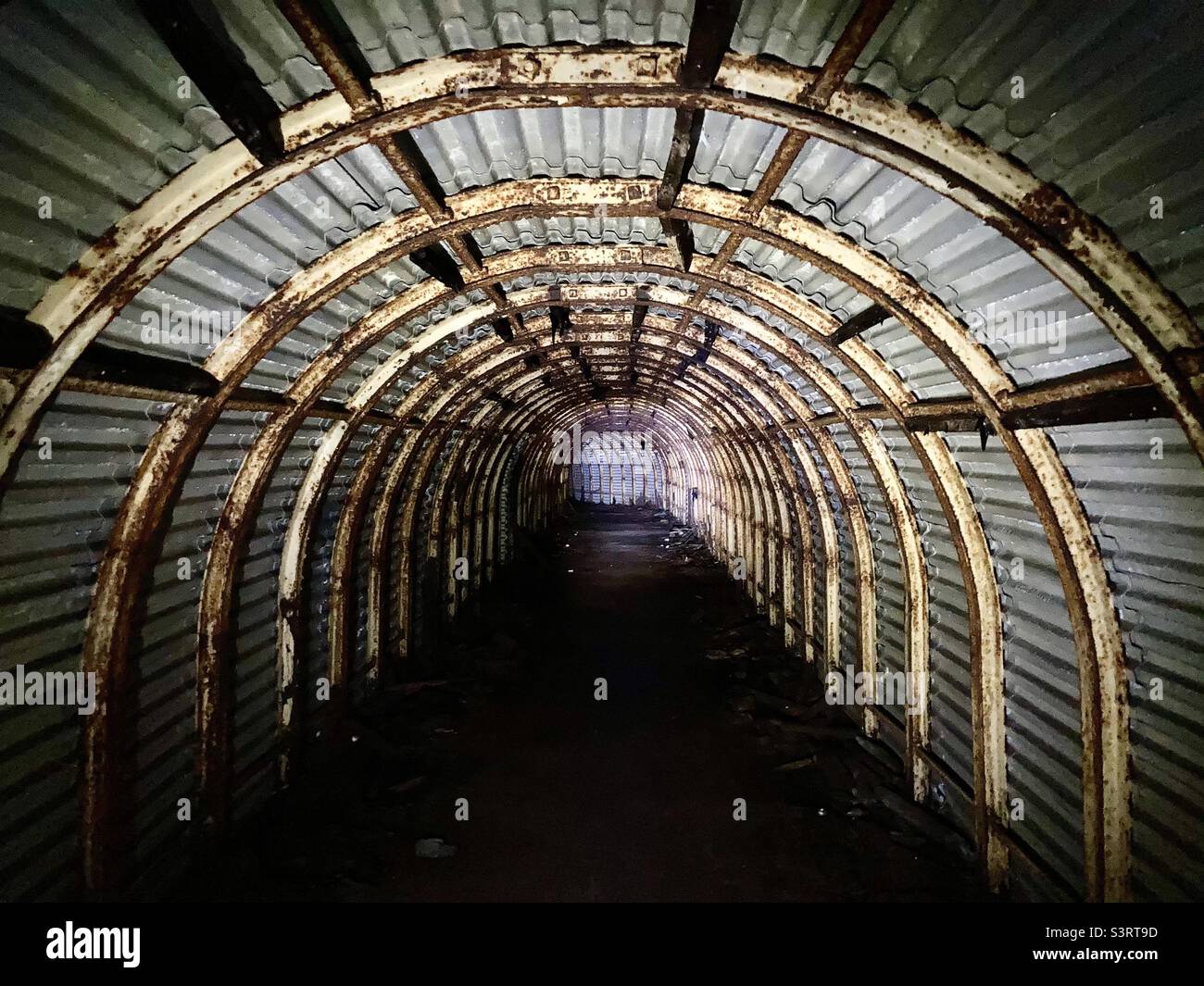 Underground in an abandoned WW2 deep shelter hidden in the white cliffs ...