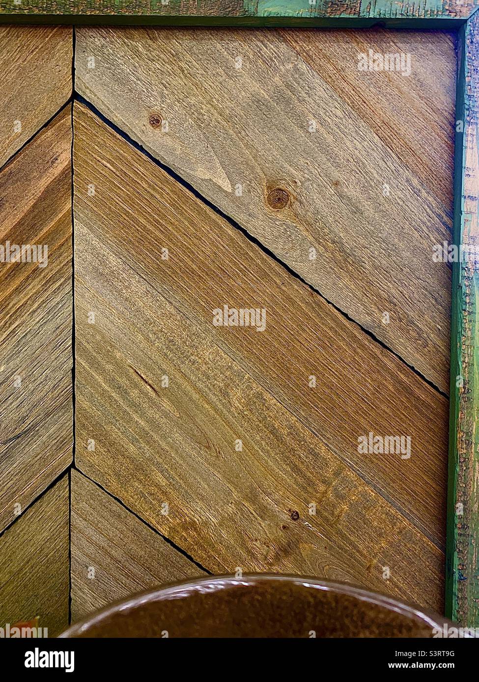 Diagonal, linear raw wooden background with details around frame Stock ...