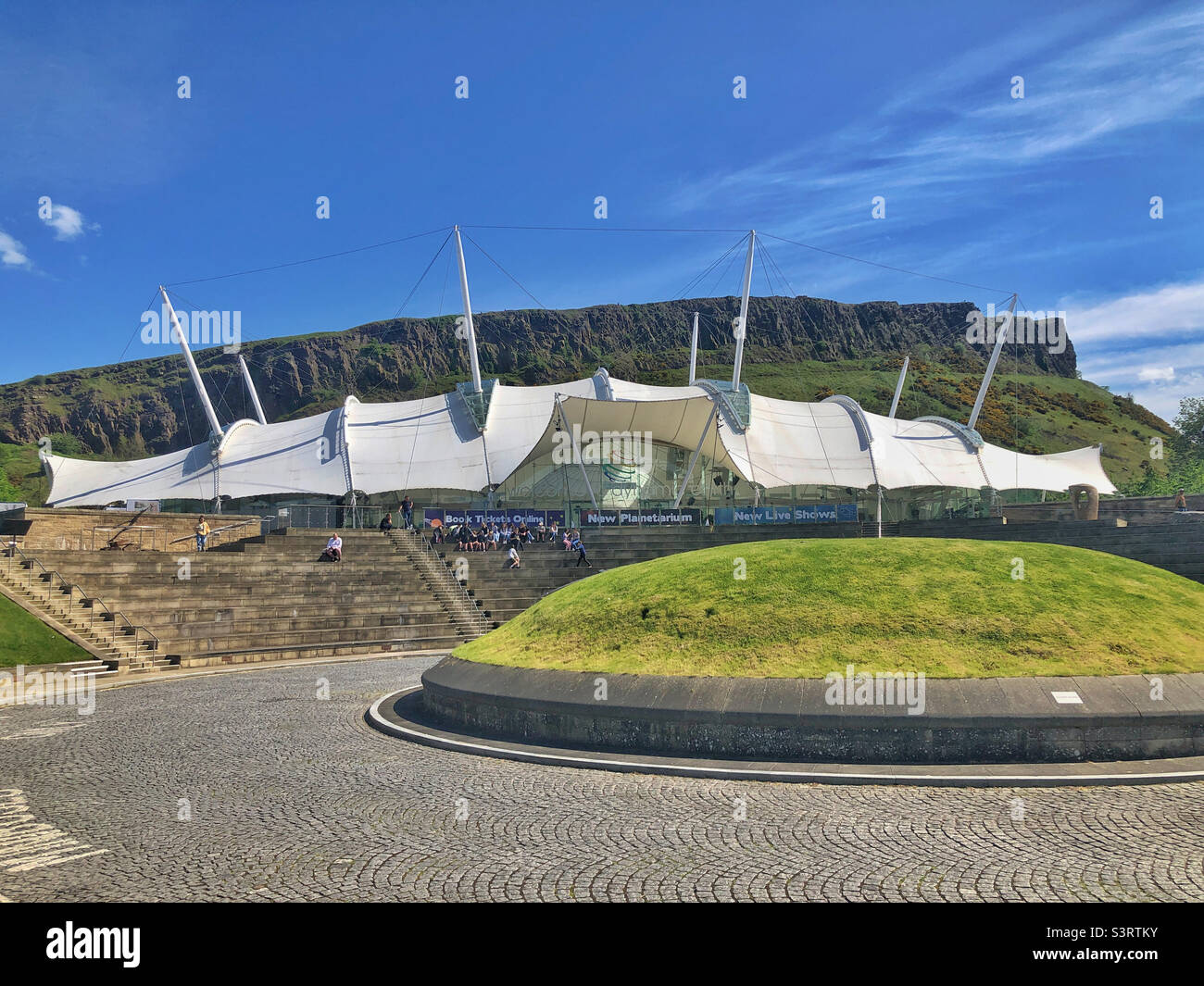 Dynamic Earth, Edinburgh, Scotland, on a sunny day. State-of-the-art ...