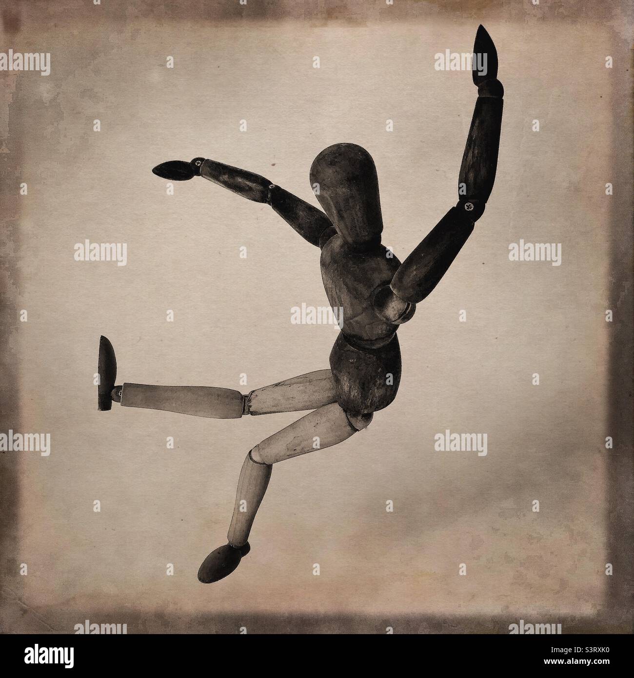 Wooden doll’s fall Stock Photo - Alamy