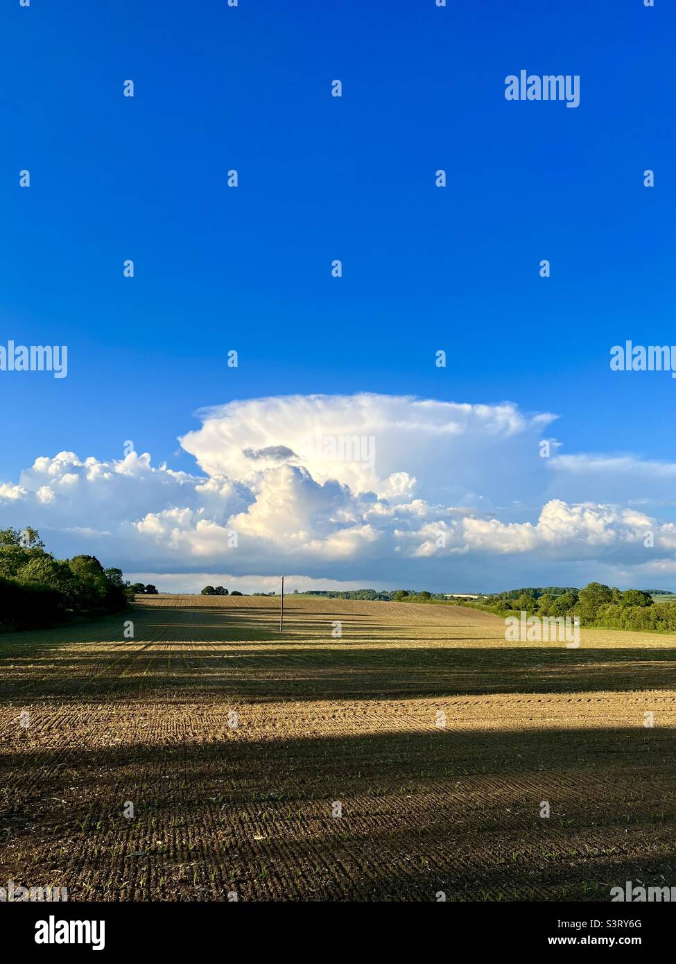 Sky deep blue with isolated white clouds hi-res stock photography and ...