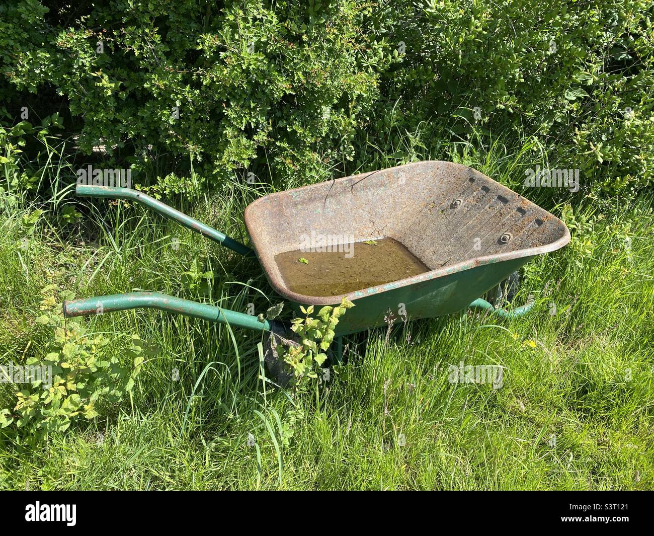 Water Covered In A Wheelbarrow