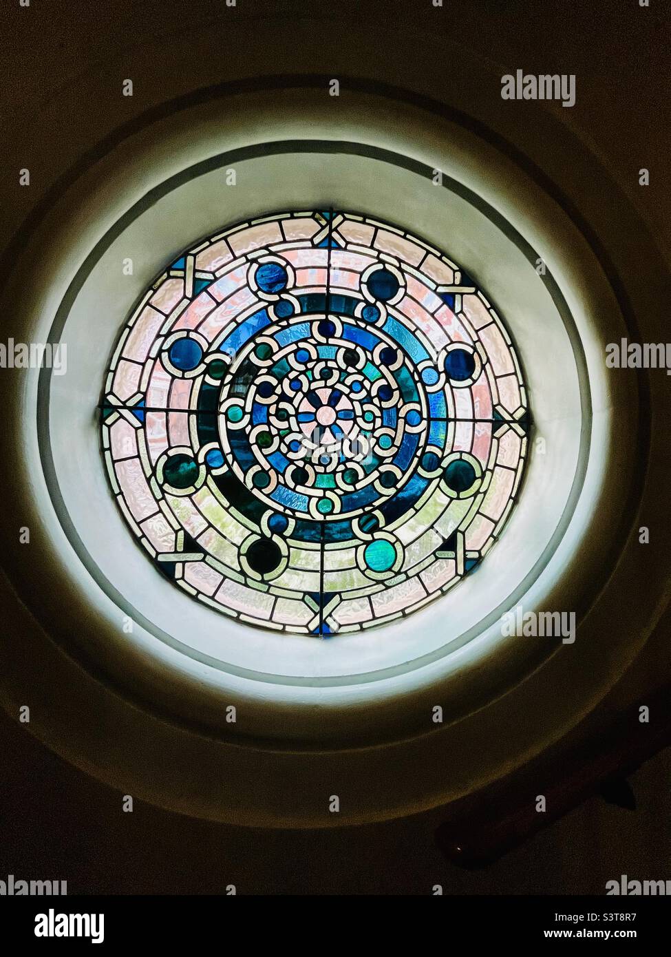 Stained glass window in the Cadogan Hall, Chelsea, London Stock Photo ...