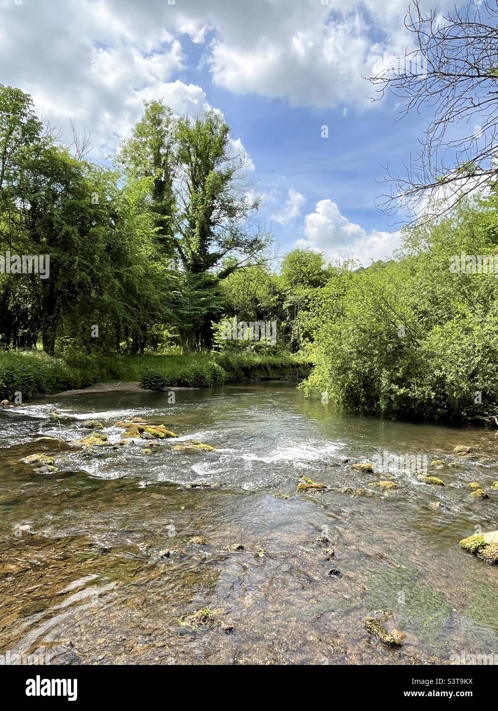 River Wye running through Monsal Dale in the Peak District Stock Photo ...