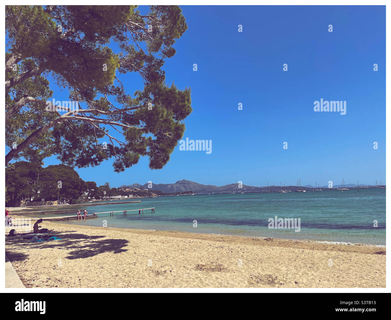 Puerto Pollenca bay Stock Photo - Alamy