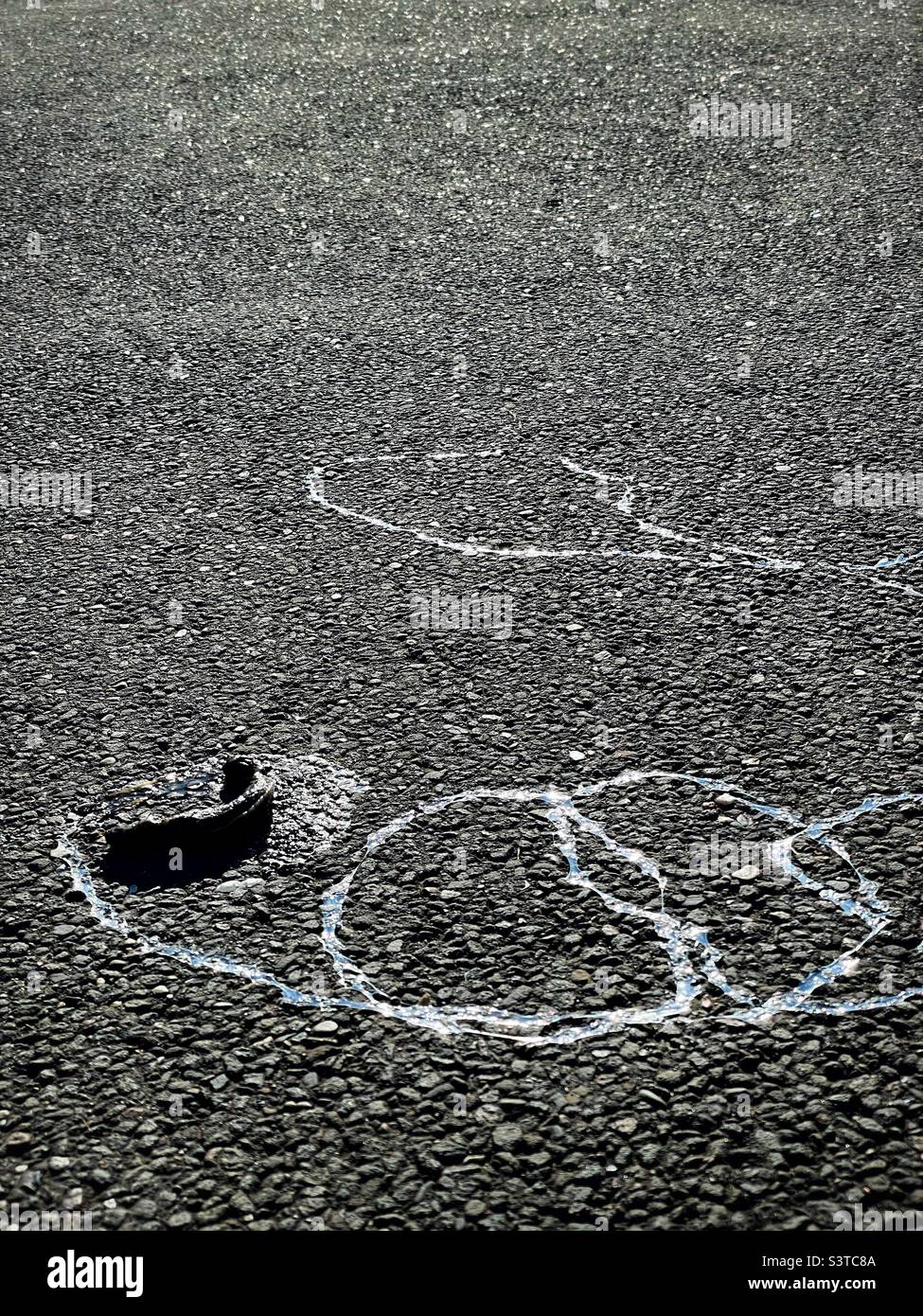 Trail of meandering slime leading to a dead slug Stock Photo - Alamy