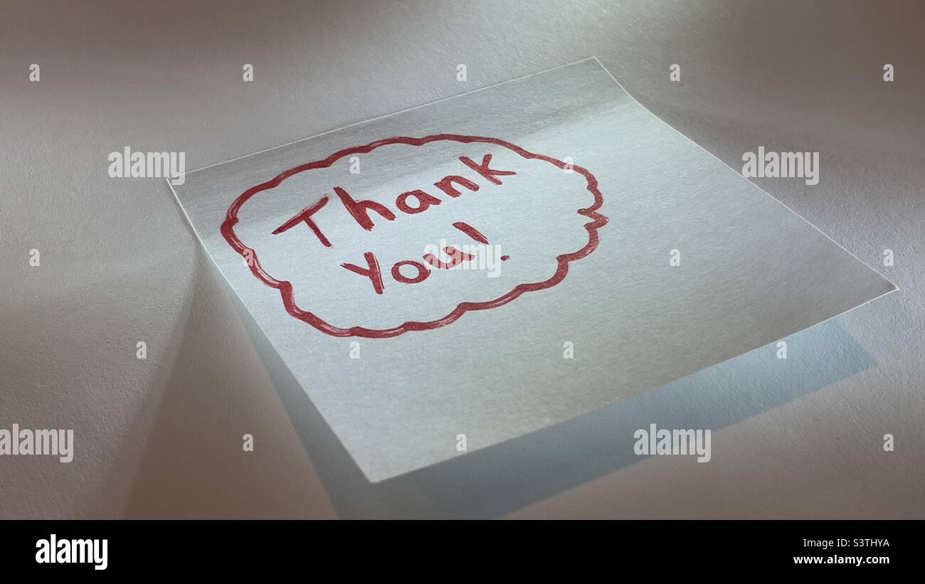 Sticky note thank you hi-res stock photography and images - Alamy