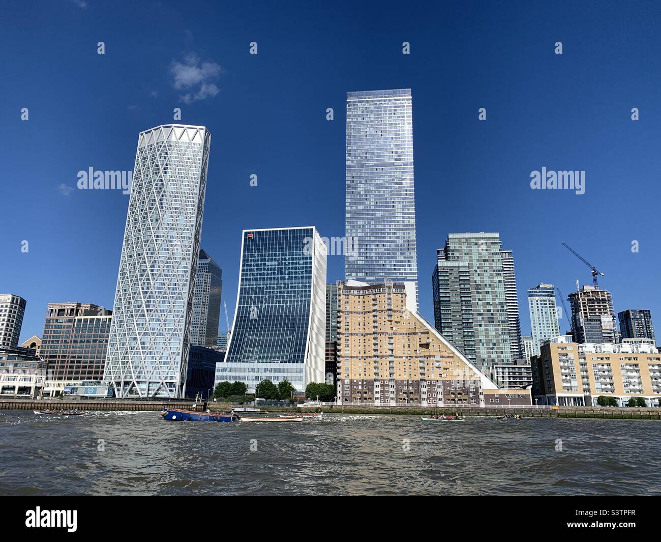 Landmark pinnacle building from the Thames river in London Stock Photo ...
