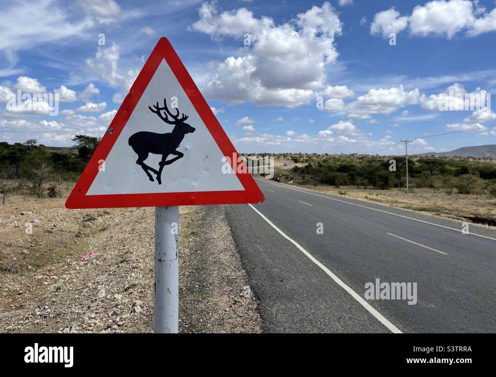 Antelope crossing sign hi-res stock photography and images - Alamy