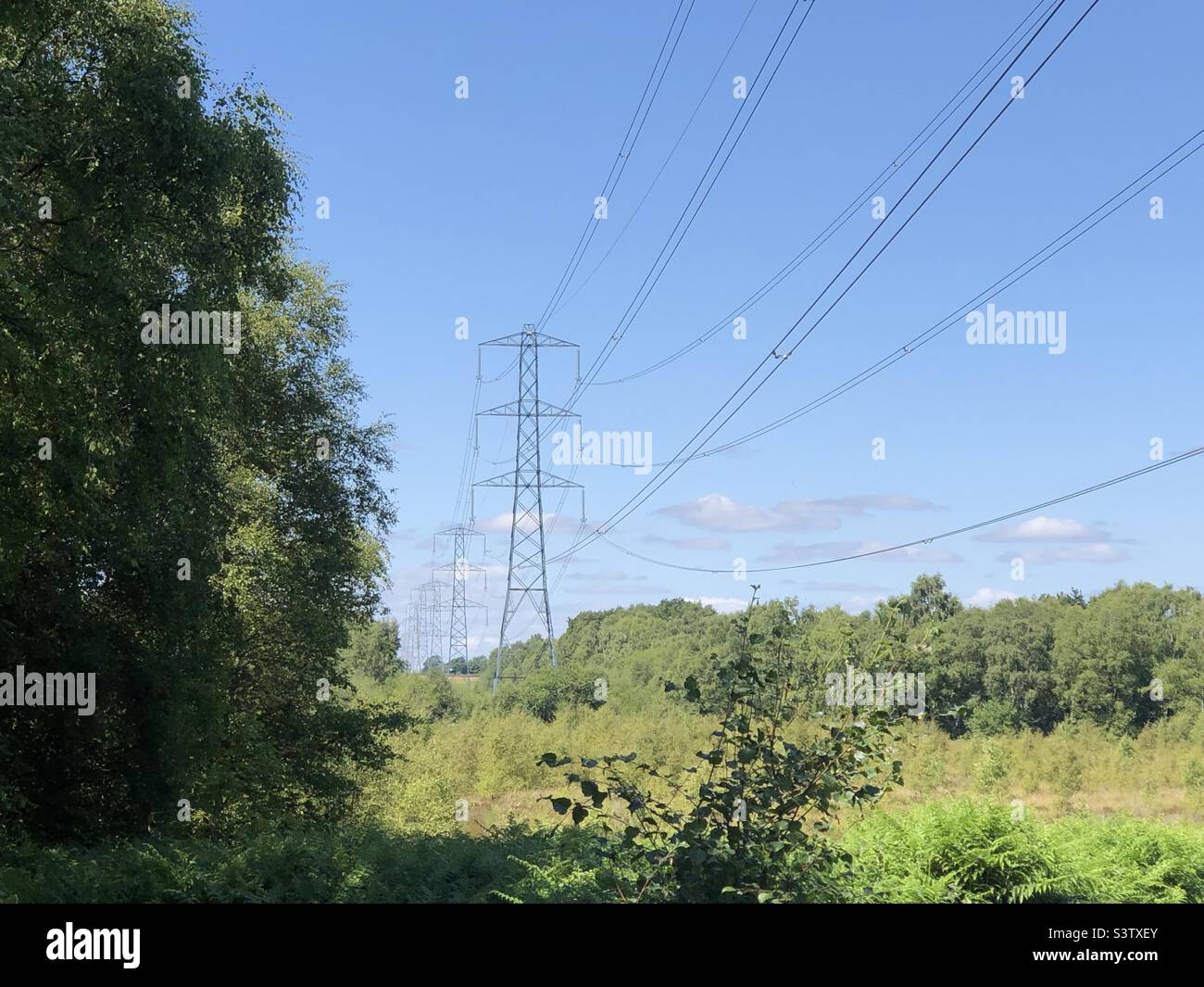 Pylons in countryside hi-res stock photography and images - Alamy