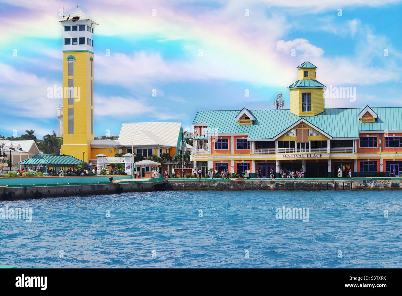 beach front with rainbow Stock Photo - Alamy