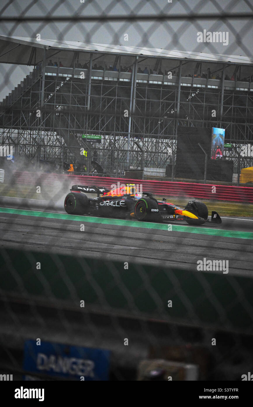 Sergio Perez during qualifying at the British Grand Prix at Silverstone ...