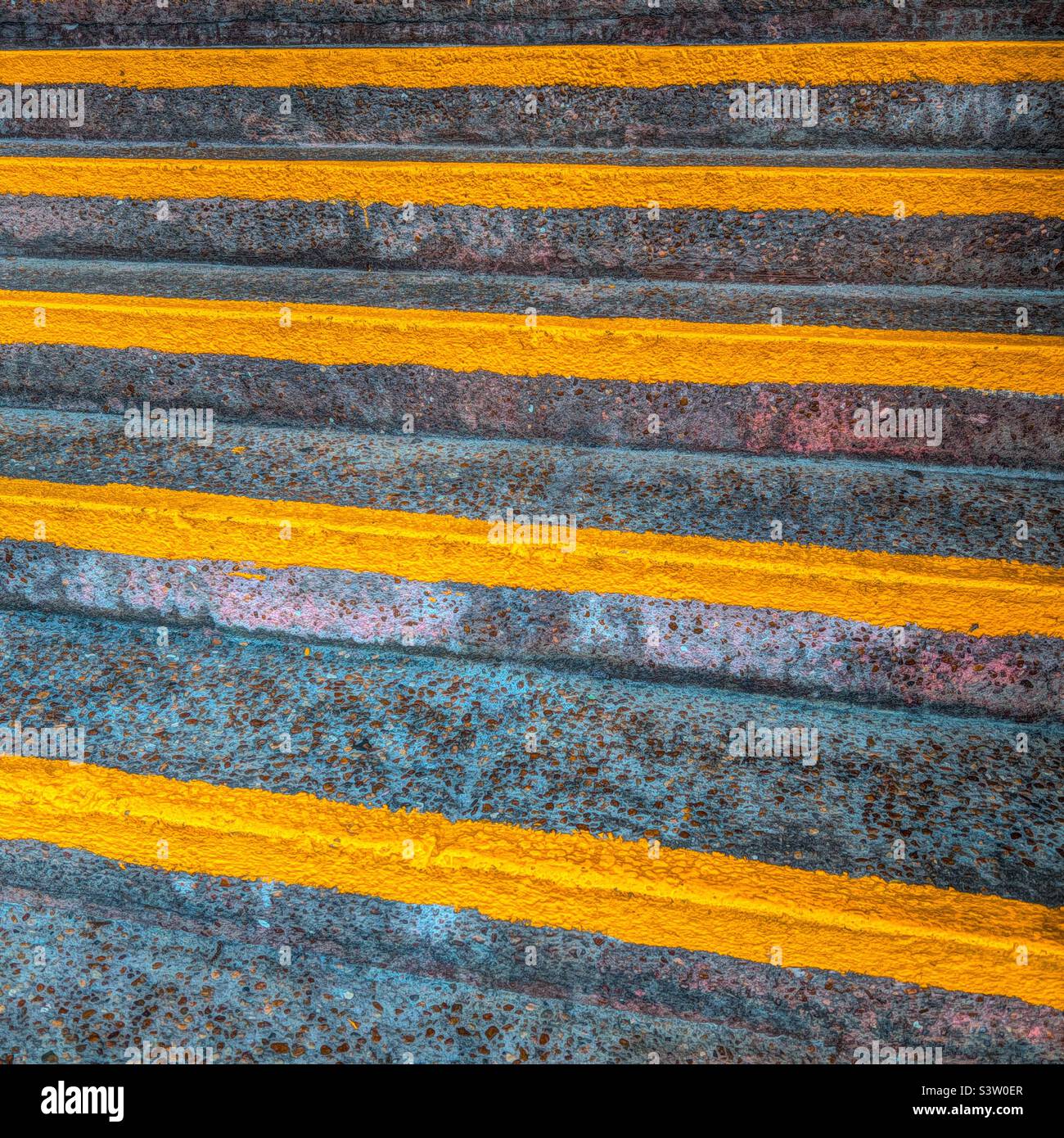 Concrete steps with yellow safety edges. iPhone 13 Pro Stock Photo - Alamy