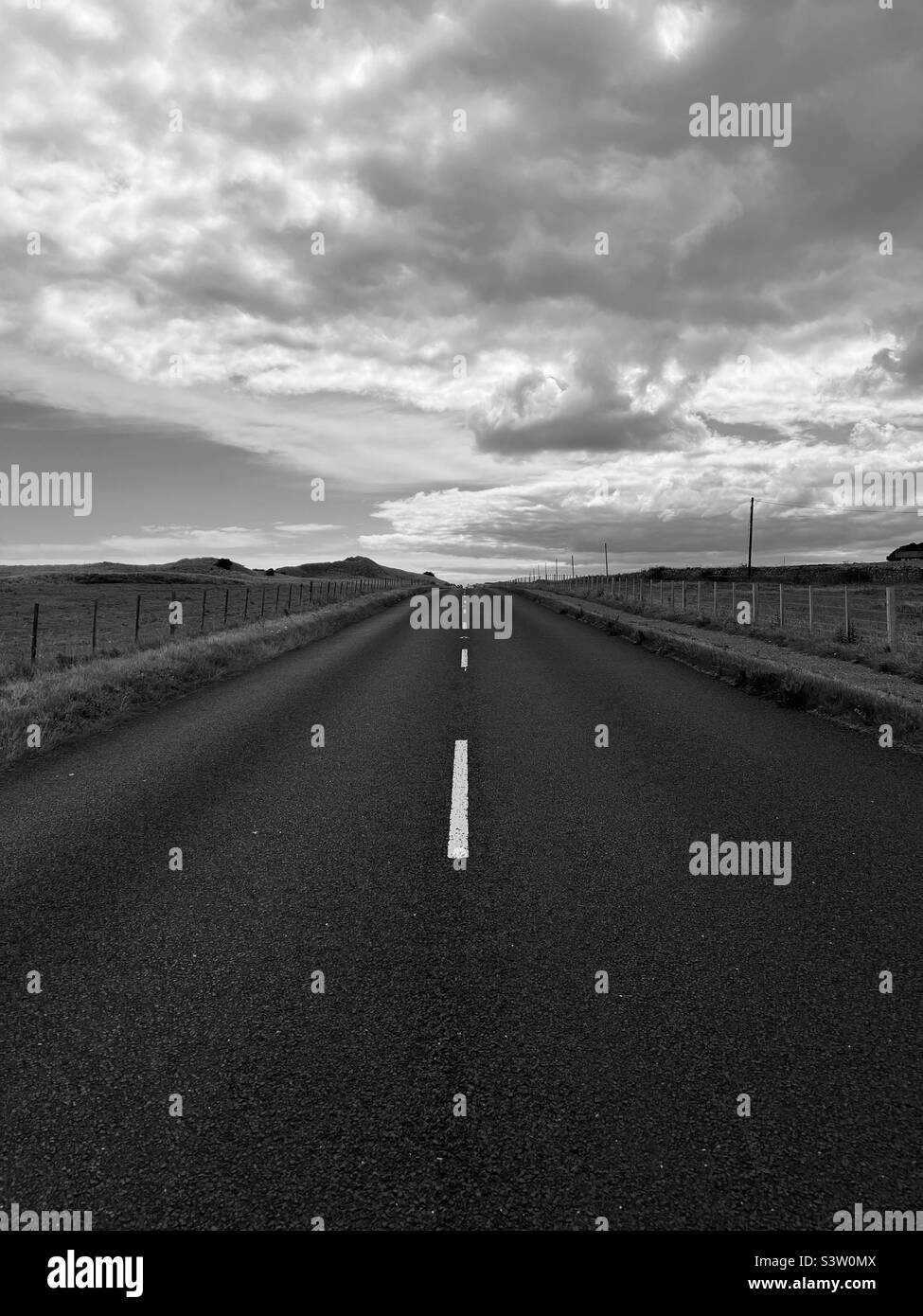 Empty road Black and White Stock Photos & Images - Alamy