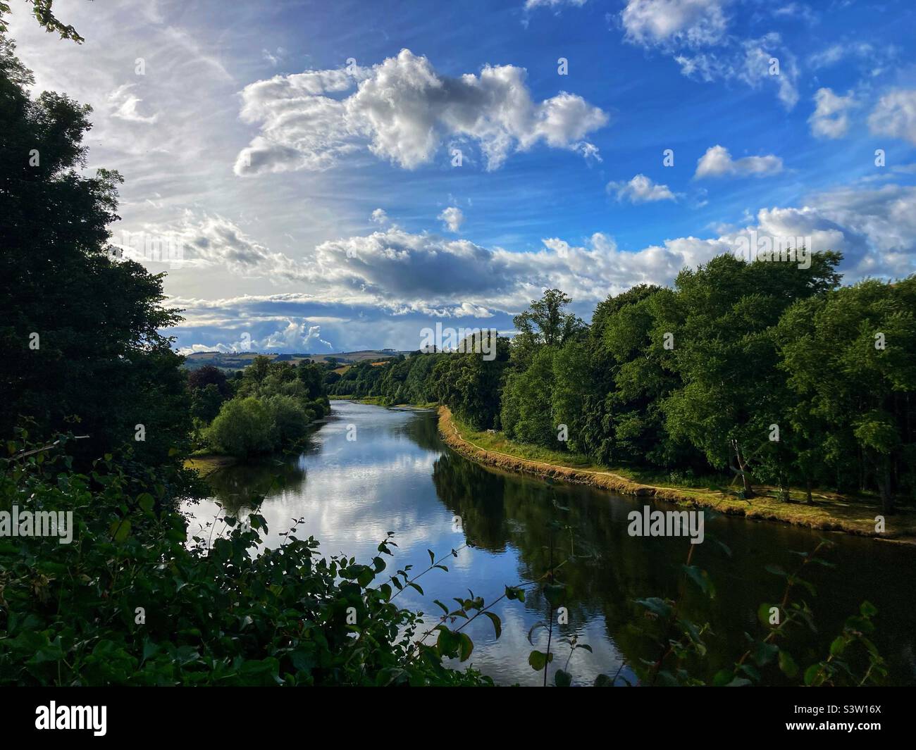 River Tweed in Melrose Scotland Stock Photo - Alamy
