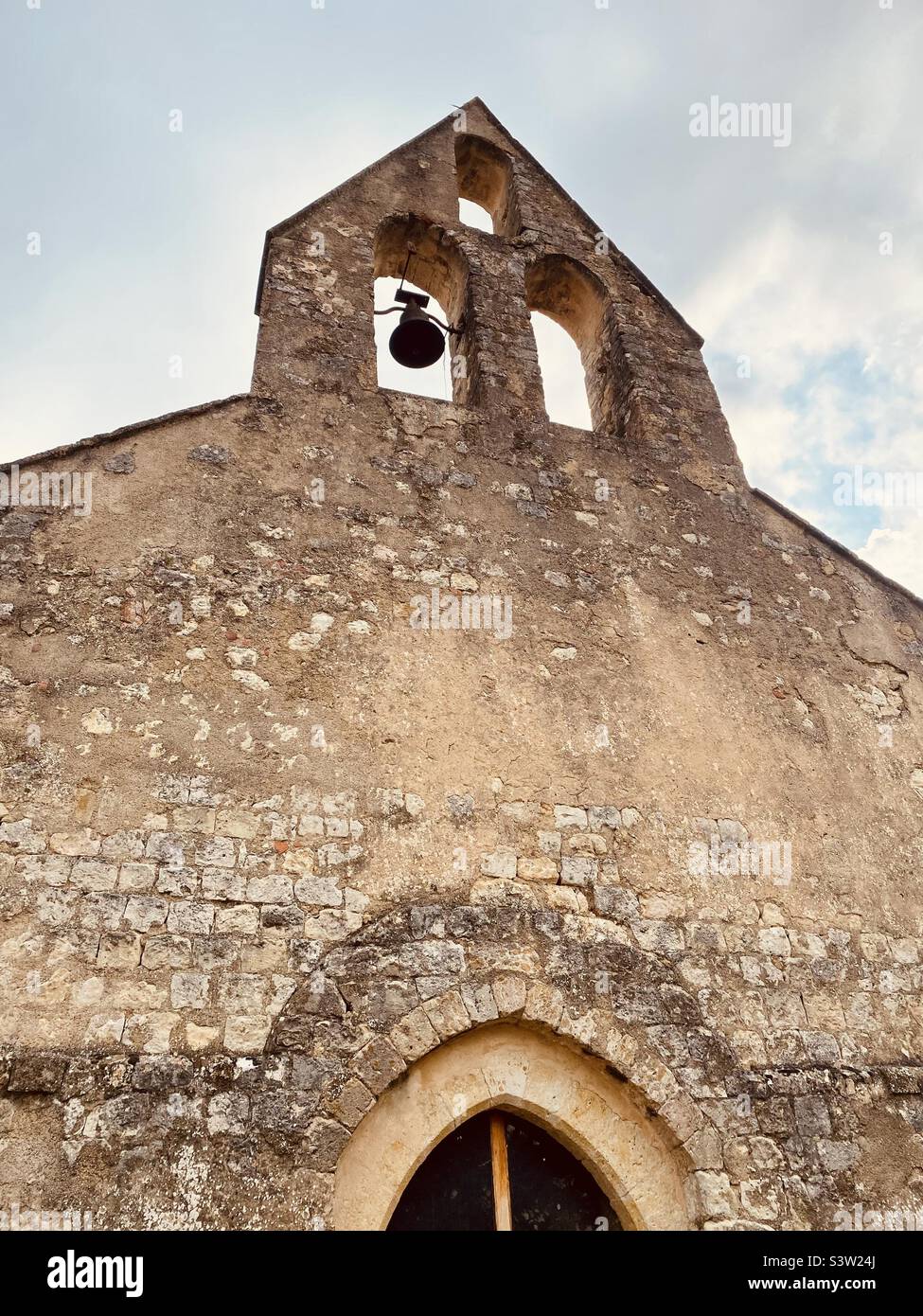 Old church with bell in France Stock Photo - Alamy